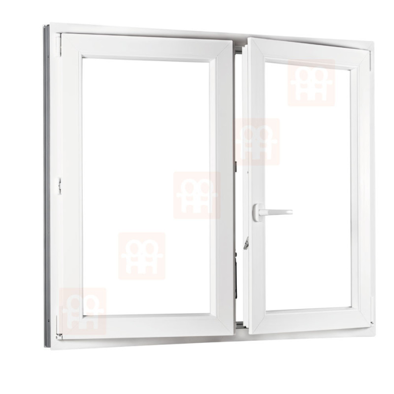 Plastové okno 130x110 cm (1300x1100mm) dvoukřídlé bez sloupku pravé ...